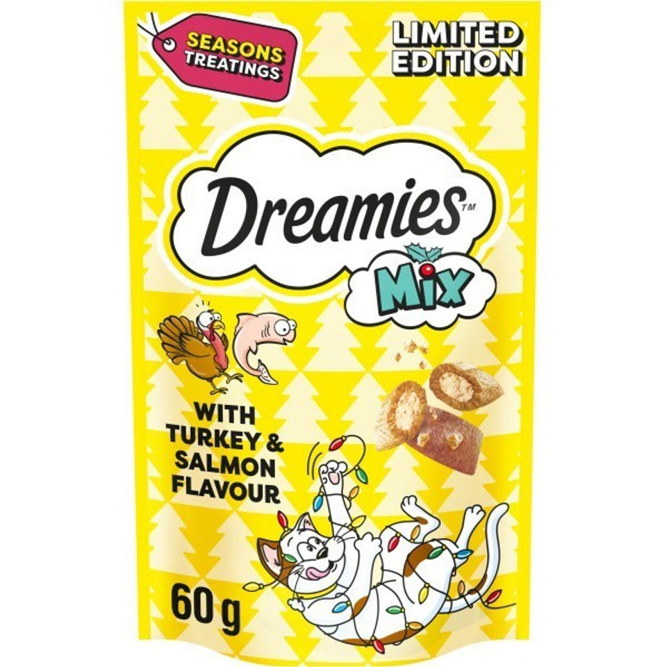 Dreamies Mix Cat Treats with Salmon Flavour and Turkey 60g – Ormskirk Pets