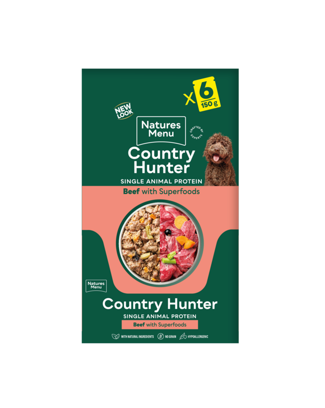 Natures Menu Country Hunter Grass Grazed Beef with Superfoods 6 x 150g ...