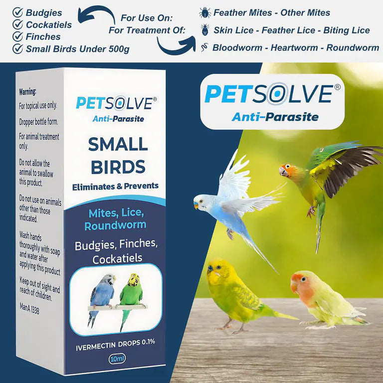 Petsolve Anti Parasite For Small Birds 10ml – Ormskirk Pets