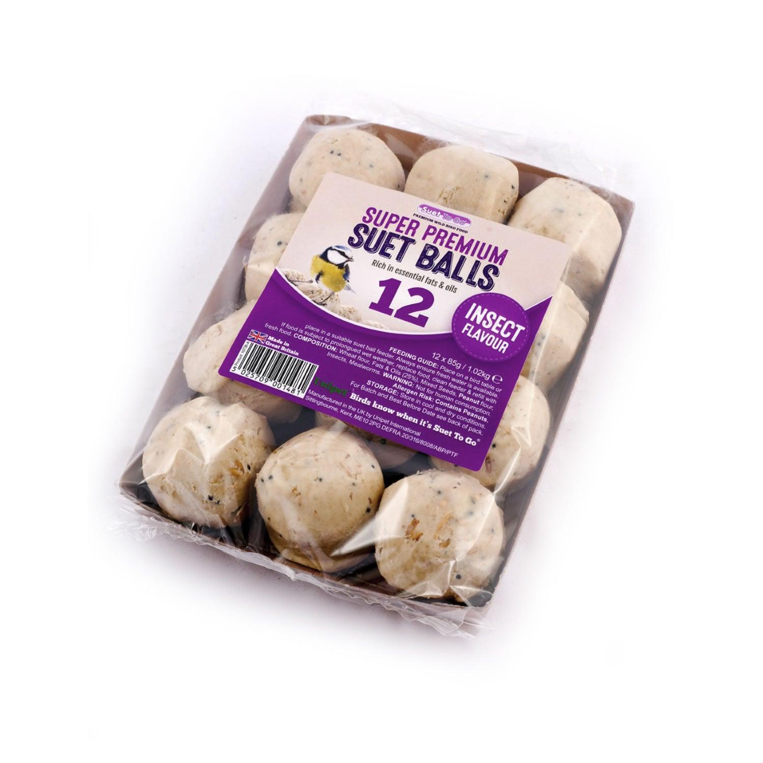 SUET TO GO SUPER PREMIUM SUET BALLS INSECT - 12 BALLS X 6 PACK ...